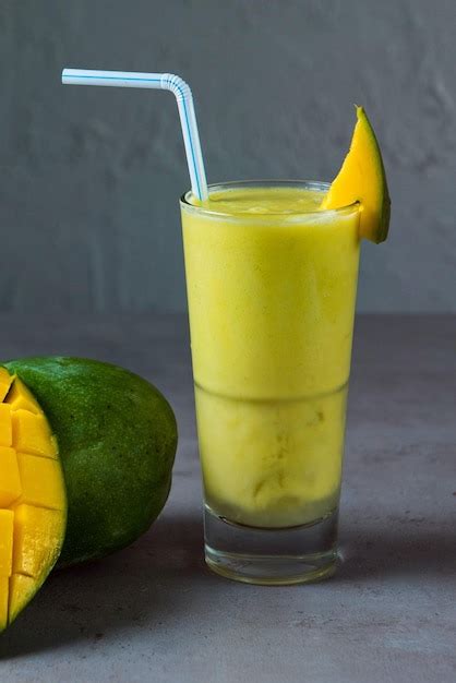 Premium Photo Healthy Mango Juice Fresh Juice Served In Glass With