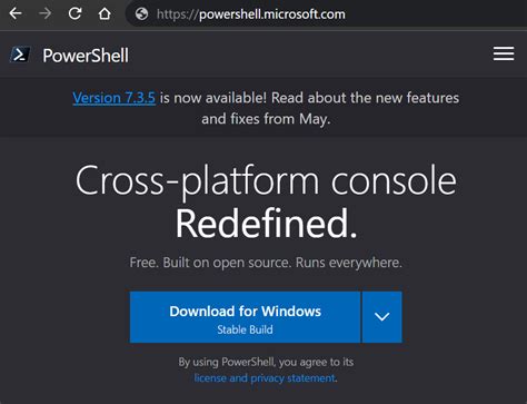 Make A Powershell Page With Straight Forward Download Button Like Vscode · Issue 19868