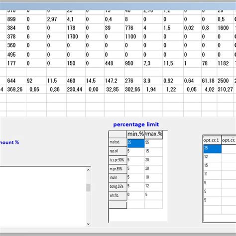 Interface And Result Of Solving The Optimization Problem For The Main