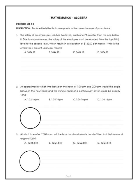 Problem Set Math Day 3 2 Pdf Area Rectangle