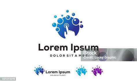 클린 터치 로고 디자인 컨셉 벡터 간단한 클린 로고 템플릿 온라인 클리닝 로고 기호 가리키기에 대한 스톡 벡터 아트 및 기타 이미지 가리키기 가사 집안일 가정 생활