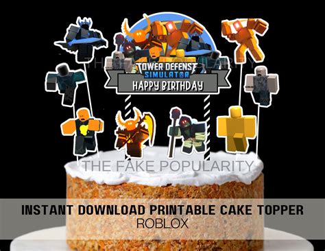 Personalised Printable Roblox Centerpiece Roblox Cake Topper Etsy My