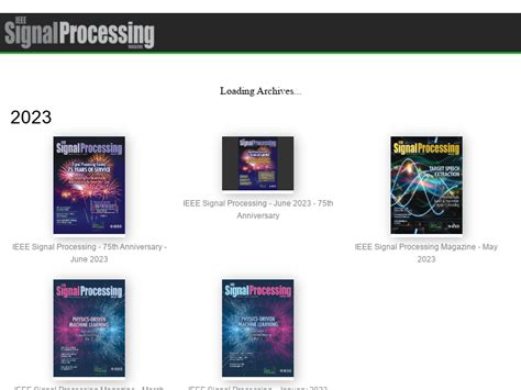 Ieee Signal Processing 75th Anniversary June 2023archives