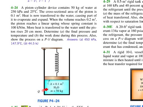 Solved A Piston Cylinder Device Contains Kg Of Water At Chegg
