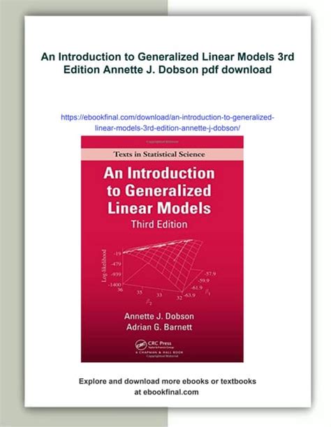 An Introduction To Generalized Linear Models 3rd Edition Annette J Dobson Pdf