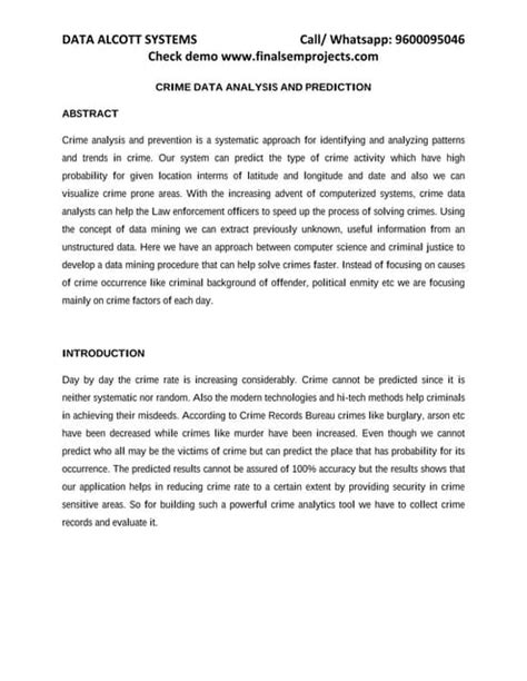 Crime Data Analysis And Prediction Pdf