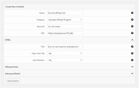 Create Automatic Affiliate Links With Wordpress Daext