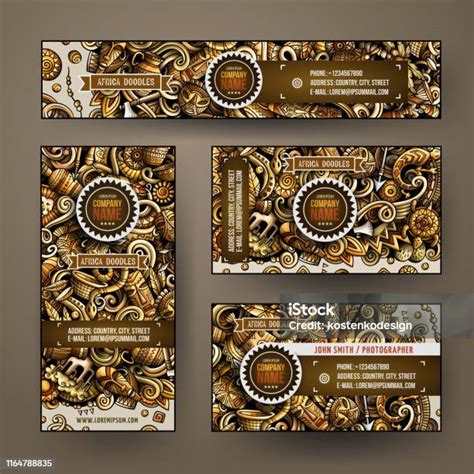 기업 정체성 벡터 템플릿 세트 디자인 낙서 손으로 그린 아프리카 테마 사파리 여행에 대한 스톡 벡터 아트 및 기타 이미지 사파리 여행 0명 3차원 형태 Istock