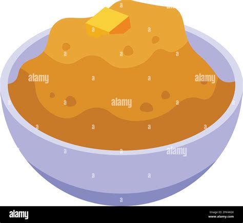 Mashed Potatoes Holiday Icon Isometric Of Mashed Potatoes Holiday Vector Icon For Web Design