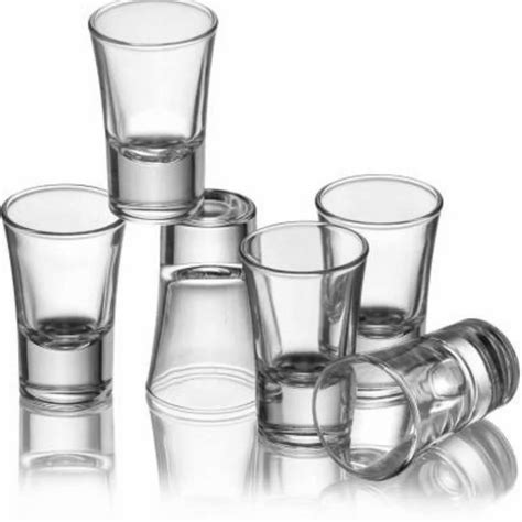 White Premiumpour 35 Ml Shot Glass Set Pack Of 6 For Restaurant At