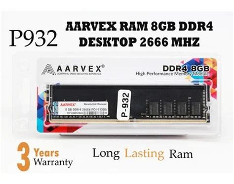 AARVEX DESKTOP RAM 8GB DDR4 2666 MHz P 932 At 1490 00 DDR4 RAM Memory DDR4 Desktop Memory