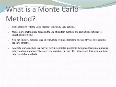 The Monte Carlo Method Pptx