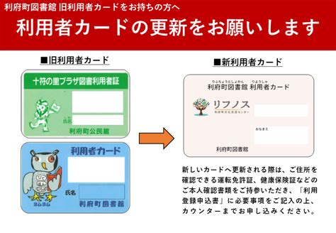 図書館利用者カード更新のお願い リフノス