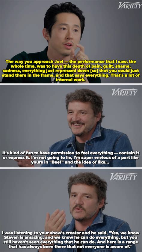 Pedro Pascal Steven Yeun Get Candid On Actors On Actors