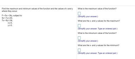 Solved What Is The Maximum Value Of The Function Find The Chegg Com