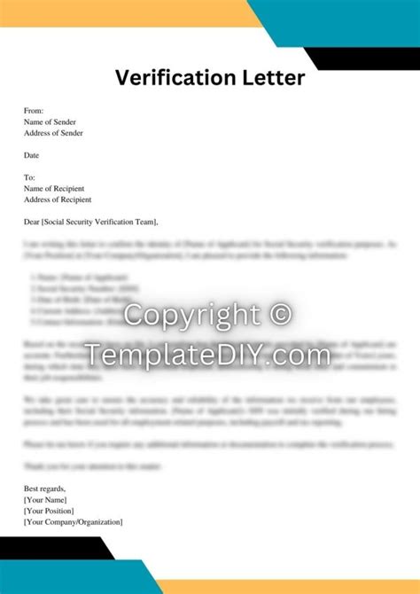 Ss Verification Letter Sample With Examples [word]