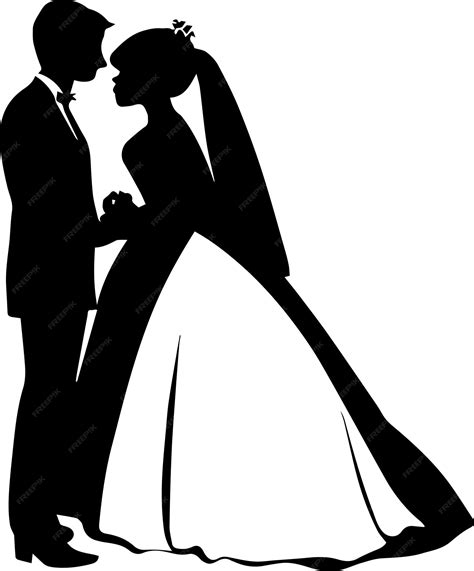 Premium Vector Weeding Couple Vector Silhouette