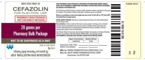 Cefazolin Injection Package Insert
