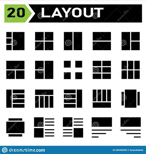 Layout Icon Set Include Layout Grid Dashboard Interface User