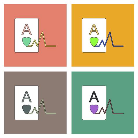 하트 벡터의 플랫 아이콘 디자인 컬렉션 에이스 Ai Eps Uidownload