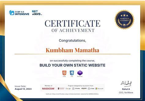 Mamatha Kumbham On Linkedin Ccbp Nxtwave