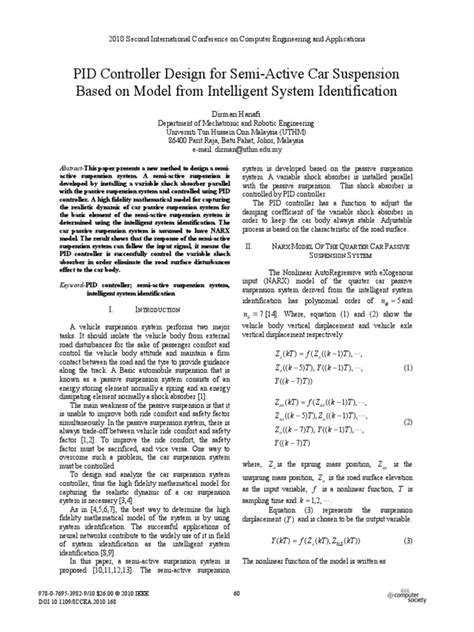 Pid Controller Design For Semi Active Car Suspension Based On Model
