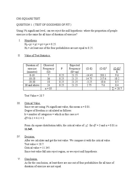 Chi Square Test Pdf Science Statistical Analysis