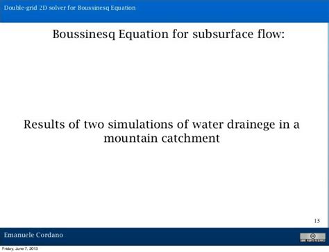 Double Grid 2d Solver For Boussinesq Equation Beq Draft