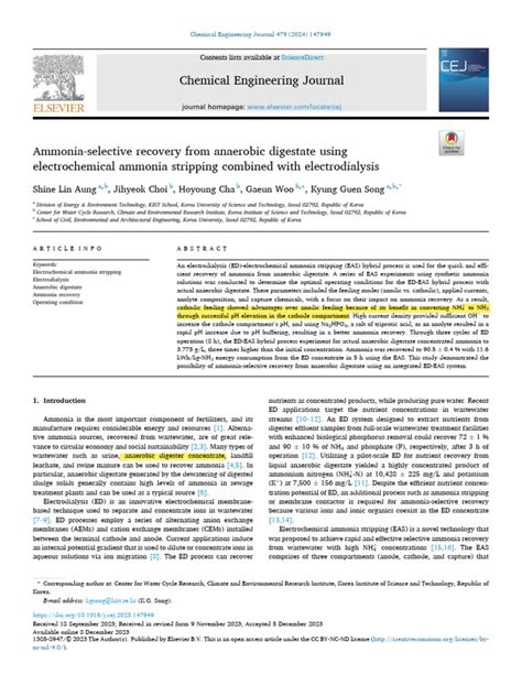 Ammonia Recovery From Anaerobic Digestate Using Eased Pdf Buffer