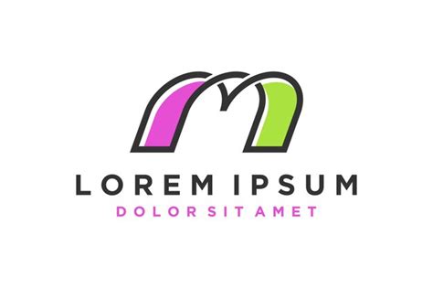 Premium Vector Letter M Initial Logo With Bright Colors Line Style