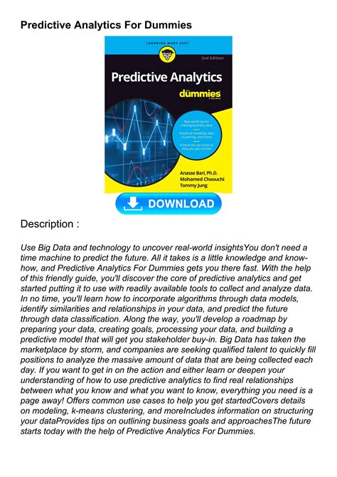 Read Ebook PDF Predictive Analytics For Dummies By Rayoadighae Issuu