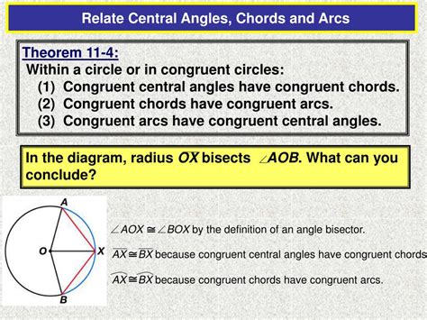 Ppt Objectives Use Congruent Chords Arcs And Central Angles