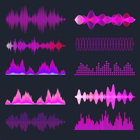 Premium Vector Colorful Sound Waves Collection Analog And Digital Audio Signal Music Equalizer