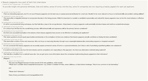 Commenters Oppose Beauty Pageant As Part Of Employment App Process