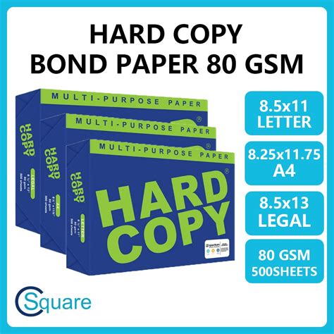 Csquare Hard Copy Bond Paper Short A4 Long 80 Gsm 500 Sheets