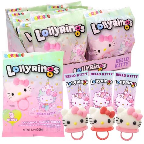 Bulk Hello Kitty Lollipop Rings Birthday Party Favors 18 Count Bags
