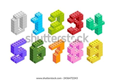 Collection Digits Vector Numbers Figures Made Stock Vector Royalty