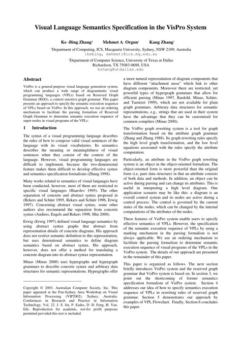 Pdf Visual Language Semantics Specification In The Vispro System