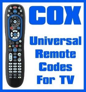 Cox Universal Remote Codes For TV Codes For Universal Remotes