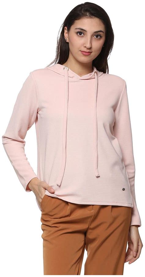 Buy Allen Solly Women Solid Hoodie Pink Online At Low Prices In India