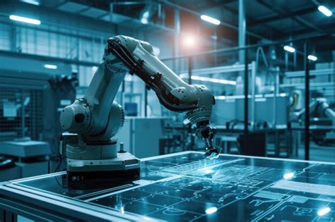 Premium Photo Smart Robot Arm Systems For Warehouse Automation Using Iot Technology