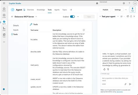 使用模型內容協定 mcp 連接到 dataverse power apps microsoft learn