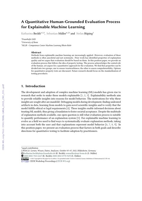 Pdf A Quantitative Human Grounded Evaluation Process For Explainable Machine Learning