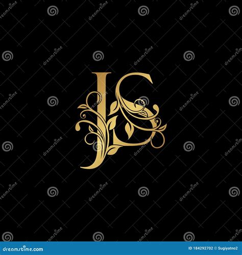 Golden Floral Letter J And S Js Logo Icon Luxury Alphabet Font Initial Vector Design Isolated