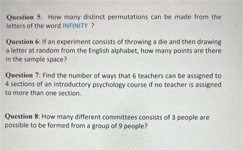 solved question 5 how many distinct permutations can be