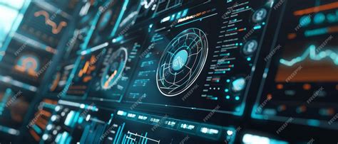 Premium Photo Futuristic Interface With Complex Data Analytics On