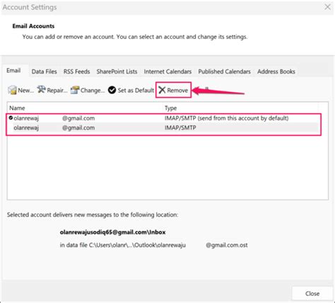How To Remove Or Delete An Email Account From Outlook