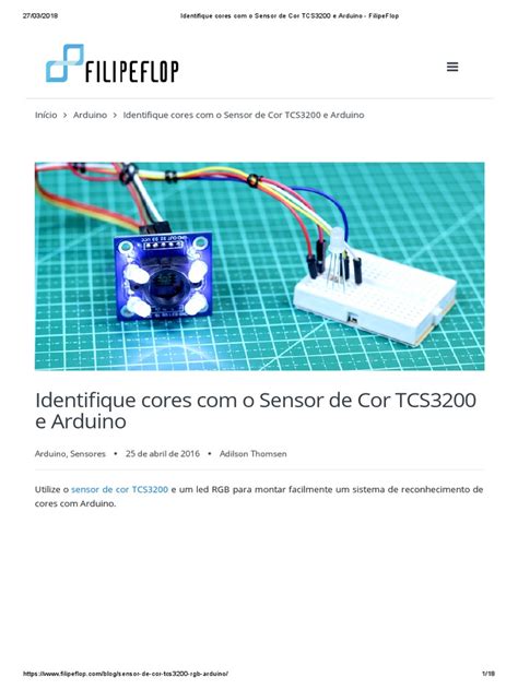 Identifique Cores Com O Sensor De Cor Tcs3200 E Arduino Filipeflop