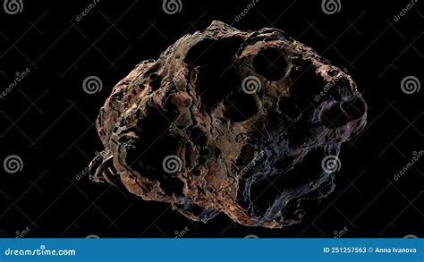 Asteroids Flying In Space Belt Of Large Metallic Asteroids Rocks And Debris Swarm Flying