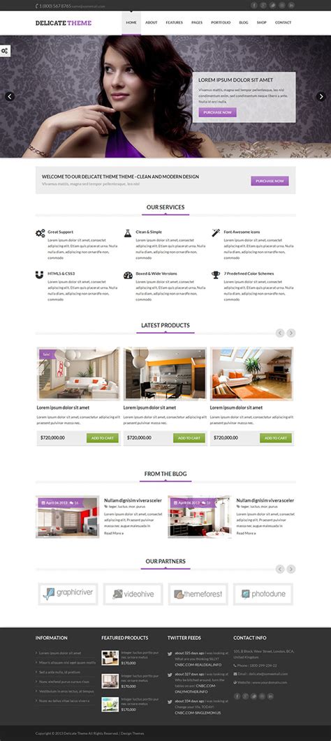 Delicate Responsive Multipurpose Html5 Template On Behance